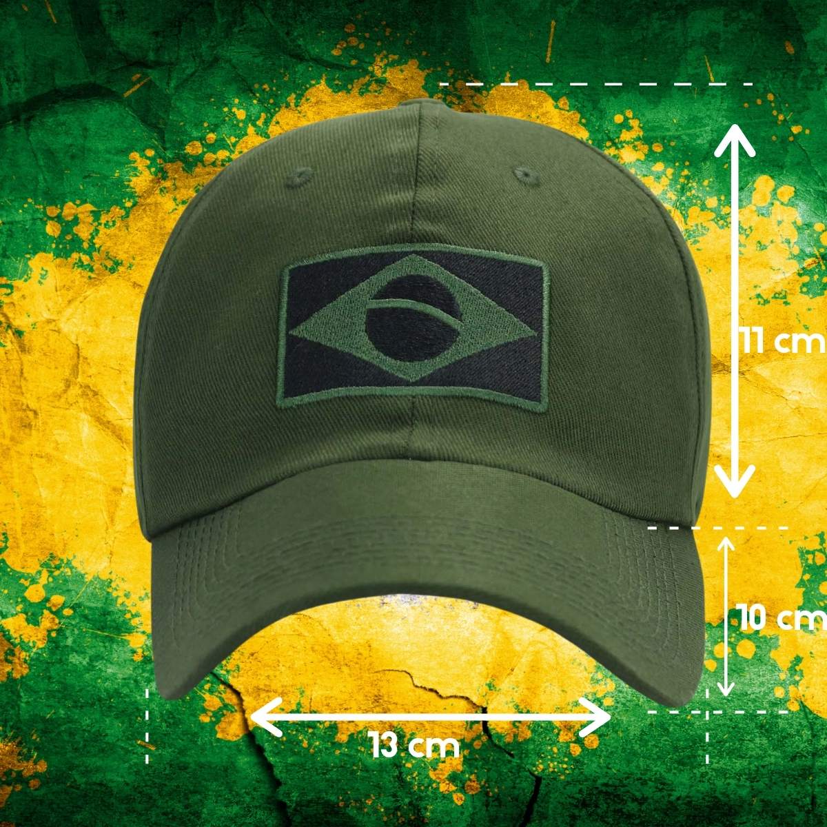 Boné Brasil Verde Militar - ALPHABRAVO